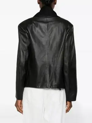 TOTEME Leather Shawl-lapel Jacket