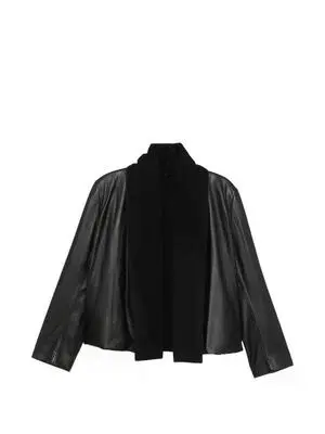 TOTEME Leather Shawl-lapel Jacket - Black
