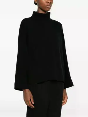ALLUDE High-neck Wide-sleeve Sweater
