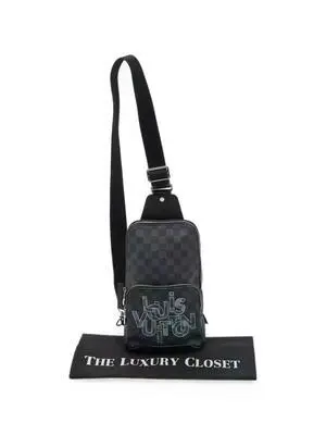 LOUIS VUITTON 2019 Avenue Slingbag Damier Graphite Messenger Bag - Black