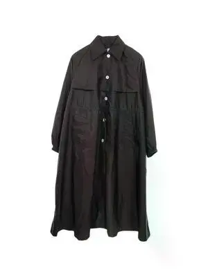 Prada 2010s Re-nylon Convertible Collar Coat - Black