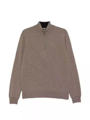 Corneliani Quarter-zip Knitted Sweater - Neutrals