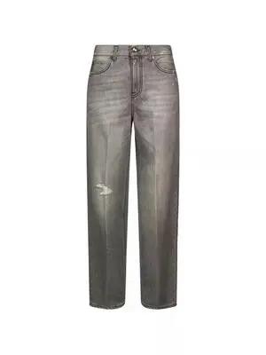 BRIGLIA 1949 Paris Distressed Faded Straight-leg Jeans - Grey