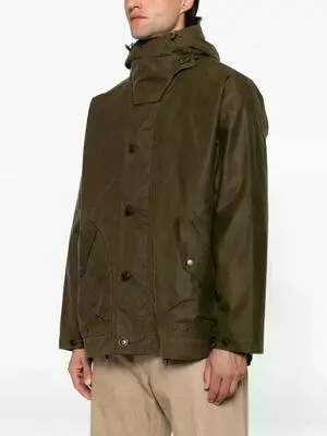 Barbour Hooded Button-fastening Waxed Coat