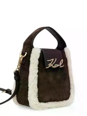 Karl Lagerfeld Shearling-trim Cross Body Bag