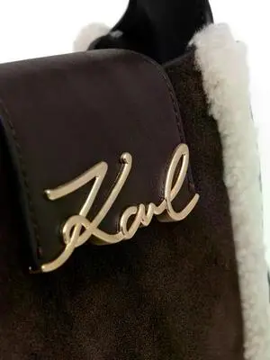 Karl Lagerfeld Shearling-trim Cross Body Bag