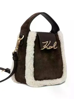 Karl Lagerfeld Shearling-trim Cross Body Bag