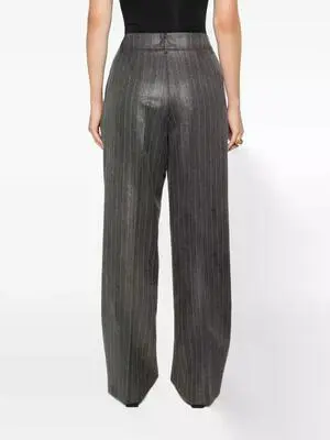 TWINSET Pinstriped Crystal-embellished Trousers - Grey