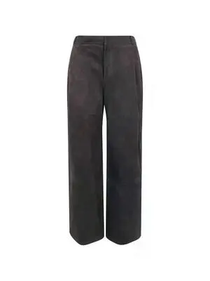 THE JACKIE LEATHERS Promise Wide-leg Suede Trousers