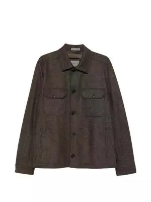 Corneliani Button-up Wool Jacket - Brown