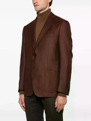 Corneliani Single-breasted Notched-lapels Blazer - Brown