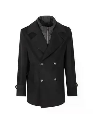 BARBA NAPOLI Double-breasted Layered Coat - Black