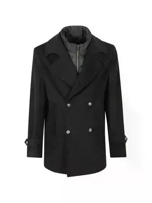BARBA NAPOLI Double-breasted Layered Coat - Black