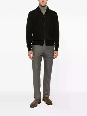 Corneliani Cable-knit Diamond-pattern Cardigan - Brown