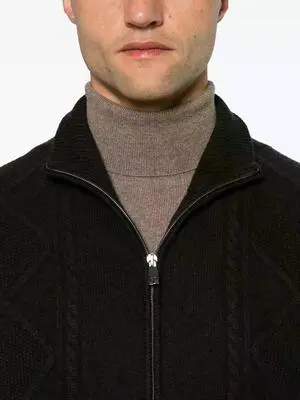 Corneliani Cable-knit Diamond-pattern Cardigan