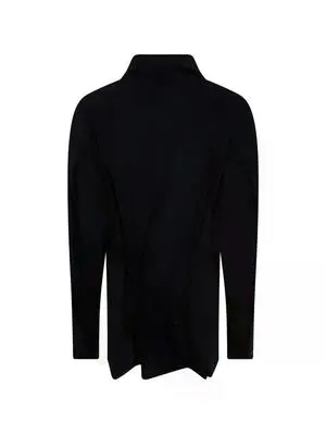 Issey Miyake Monsieur Double-breasted Notched-lapel Shirt - Black