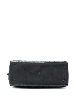 Dior 2001 Perforated Lambskin Cannage And Denim Malice Handbag