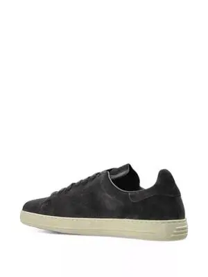 TOM FORD Warwick Perforated-logo Suede Sneakers - Grey