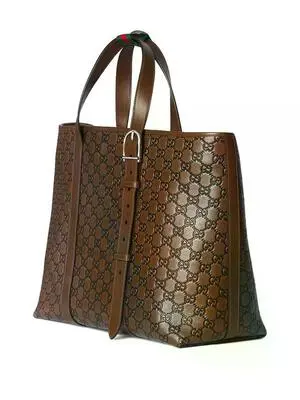 Gucci Large Emblem Gg Buckle Tote Bag