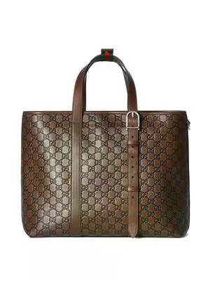 Gucci Large Emblem Gg Buckle Tote Bag