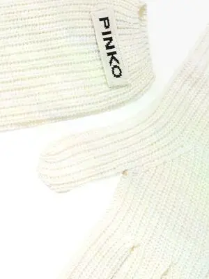 Pinko Grecia Long Gloves With Logo Lettering