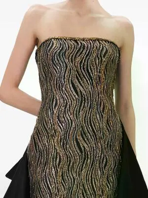 GEMY MAALOUF Strapless Beaded Overskirt Gown
