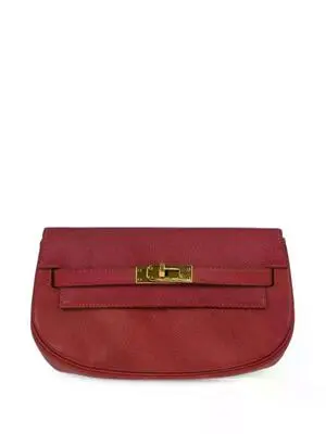 Hermès 1994 Banana Kelly Clutch Bag - Red
