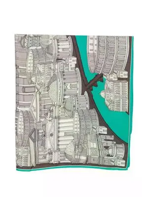 INOUI EDITIONS Architectural-print Scarf - Grey