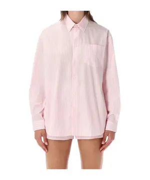 SPORTY  RICH Sporty Rich Oversized Striped Shirt - Pink