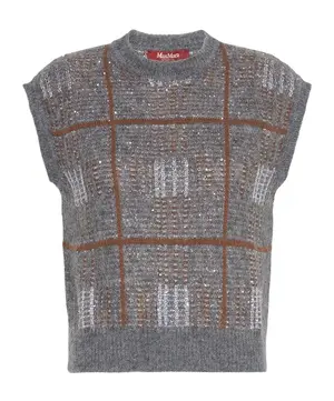 Max Mara Wool, Mohair And Cashmere Gilet Medium Grey - Medium Gray