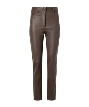 JOSEPH Leather Cropped Flared Pants - No