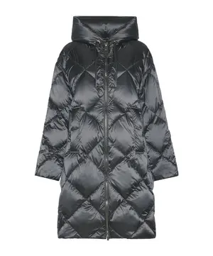 Max Mara Midi Puffer Jacket With Hood In Water