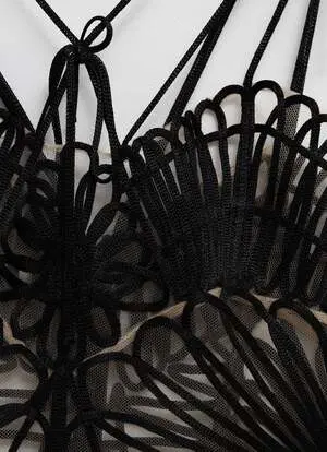 Attico Embroidered Tulle Top
