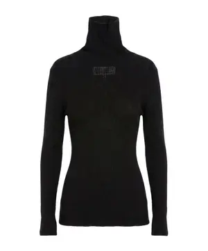 MAISON MARGIELA Solid-color Turtleneck Long-sleeve Knit Top