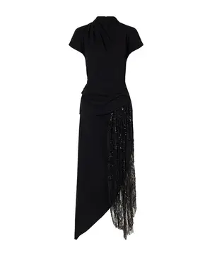 Staud Bead-embellished Crepe Midi Dress - Black