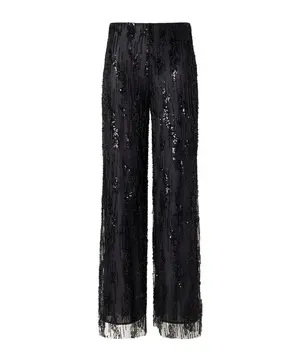 Staud Sequin-trimmed Organza Wide-leg Pants - No