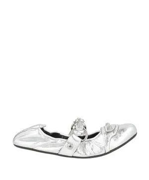 Balenciaga Metallic Mary Jane Flats
