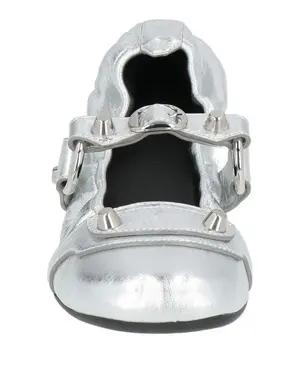 Balenciaga Metallic Mary Jane Flats