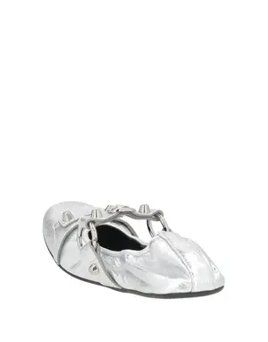 Balenciaga Metallic Mary Jane Flats