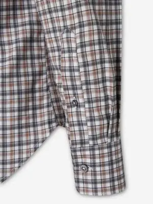 Canali Curved Hem Plaid Shirt
