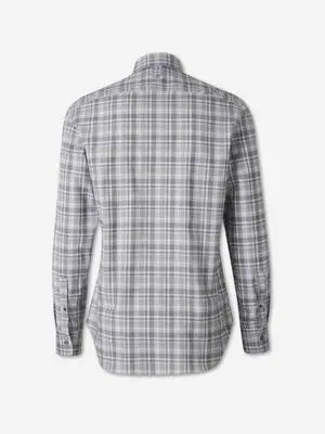 Canali Long Sleeved Plaid Shirt