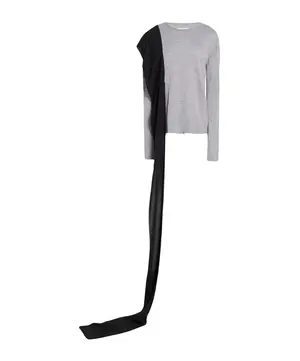 MAISON MARGIELA Solid-color Long-sleeve Crew Neck Top - Grey