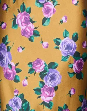 Saint Laurent Floral Satin Midi Skirt