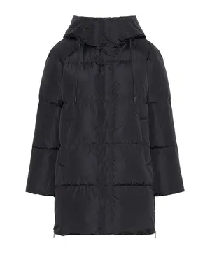 Max Mara Midi Parka In Water-repellent Taffeta - Black