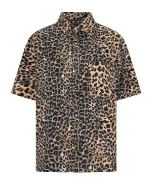 DARKPARK Vale Leopard Denim Short Sleeved Shirt - No