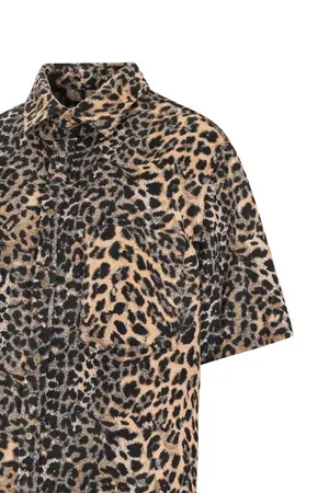 DARKPARK Vale Leopard Denim Short Sleeved Shirt - No