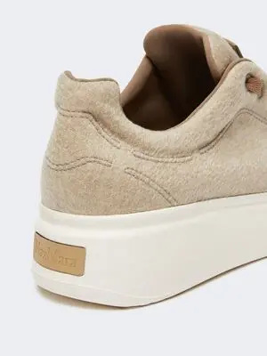 Max Mara Lace-up Sneakers - Beige