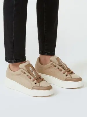 Max Mara Lace-up Sneakers - Beige