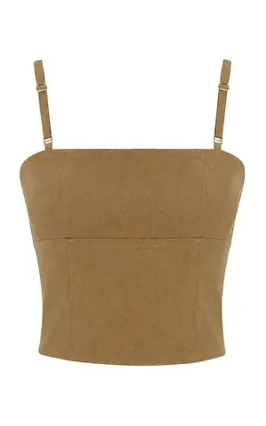 CURATORIA Ceibo Cotton Gabardine Top - Tan