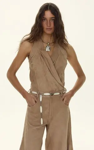 CURATORIA Fuste Suede Top